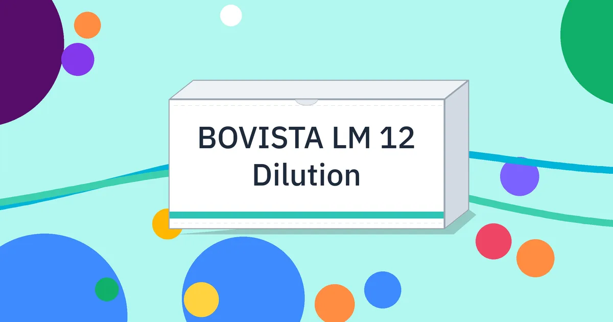 Symbolbild: Packung mit der Aufschrift BOVISTA LM 12 Dilution (PZN 13393952) – Verfügbarkeit und Bezug in Apotheken in Frankfurt am Main