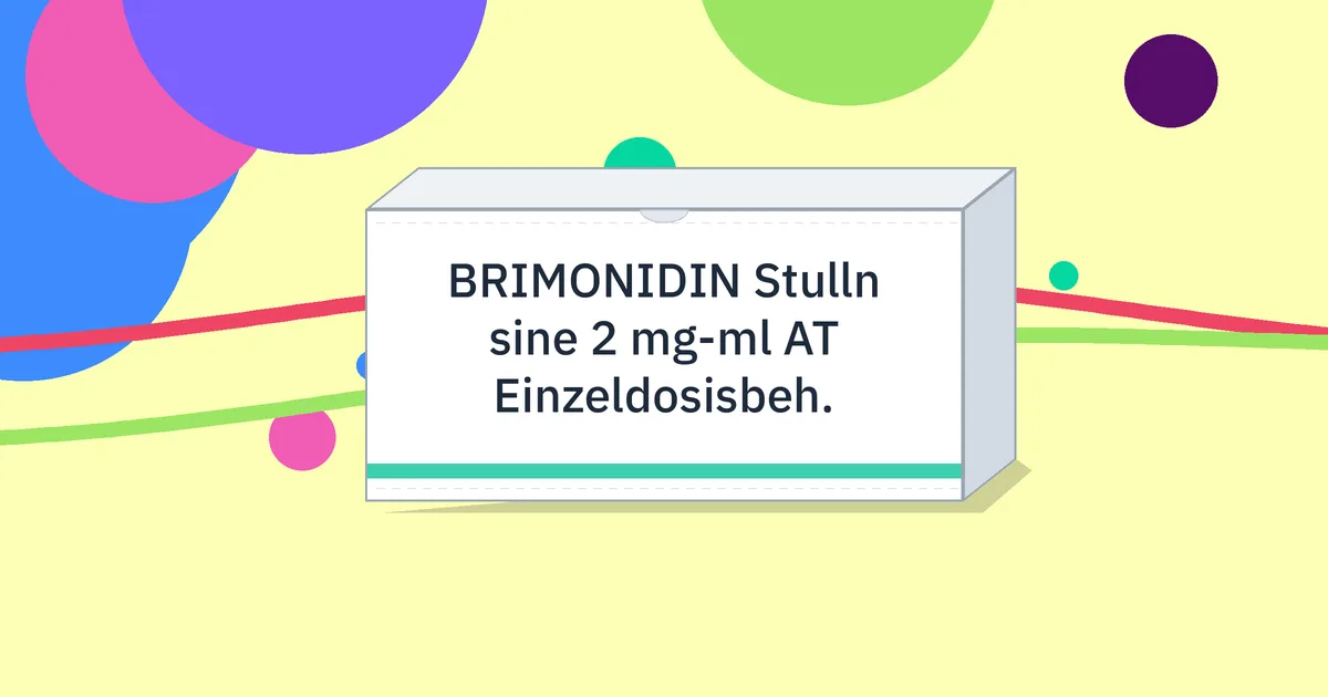 Symbolbild: Packung mit der Aufschrift BRIMONIDIN Stulln sine 2 mg-ml AT Einzeldosisbeh. (PZN 14300993) – Verfügbarkeit und Bezug in Apotheken in Frankfurt am Main