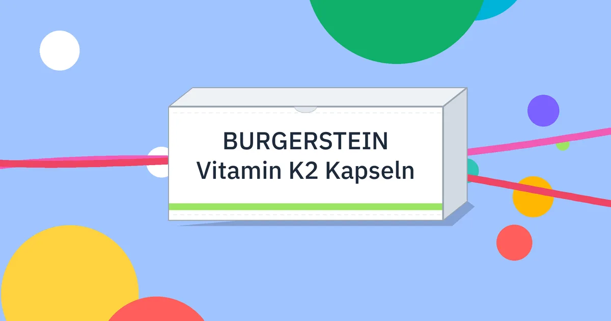 Symbolbild: Packung mit der Aufschrift BURGERSTEIN Vitamin K2 Kapseln (PZN 17375336) – Verfügbarkeit und Bezug in Apotheken in Frankfurt am Main