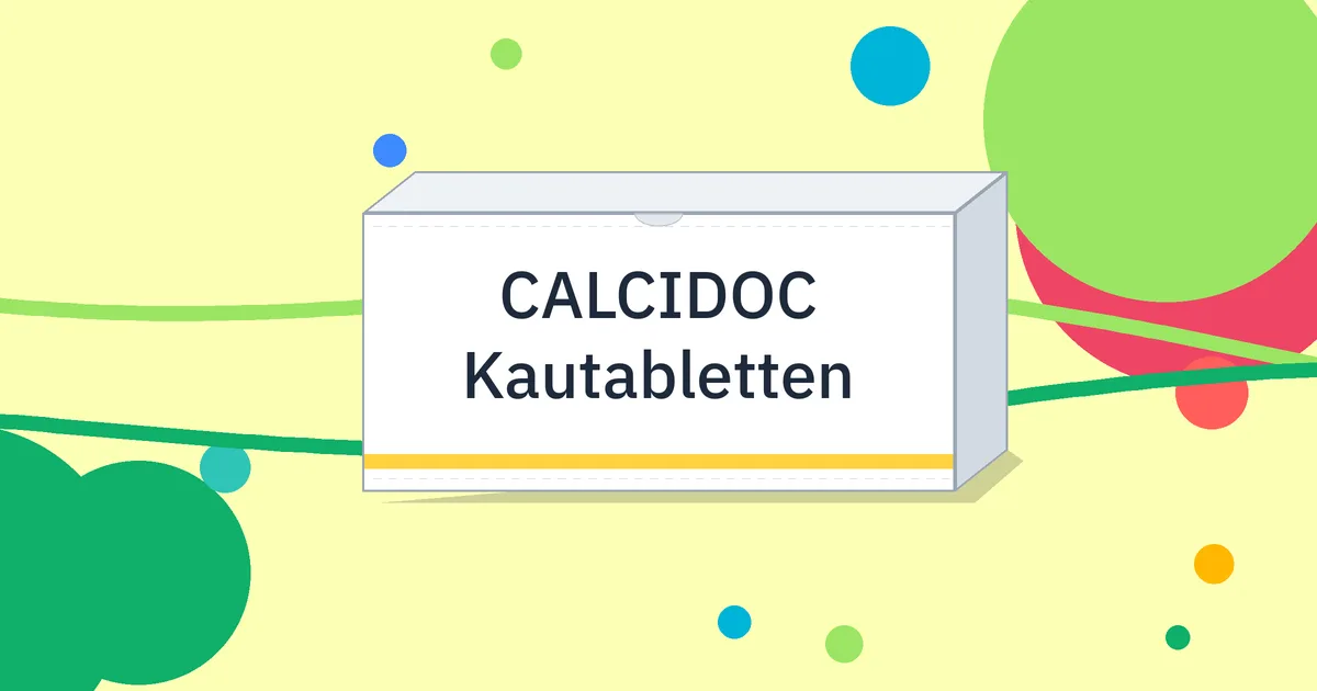 Symbolbild: Packung mit der Aufschrift CALCIDOC Kautabletten (PZN 01554781) – Verfügbarkeit und Bezug in Apotheken in Frankfurt am Main