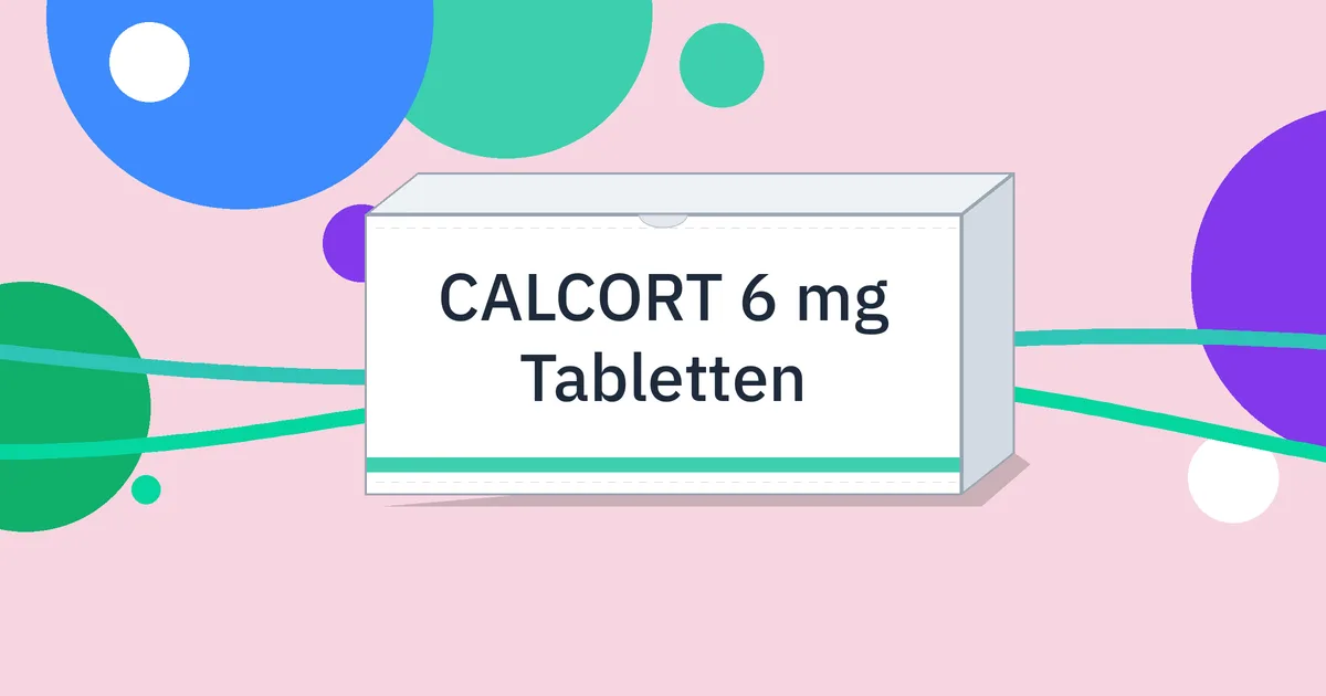 Symbolbild: Packung mit der Aufschrift CALCORT 6 mg Tabletten (PZN 19392563) – Verfügbarkeit und Bezug in Apotheken in Frankfurt am Main