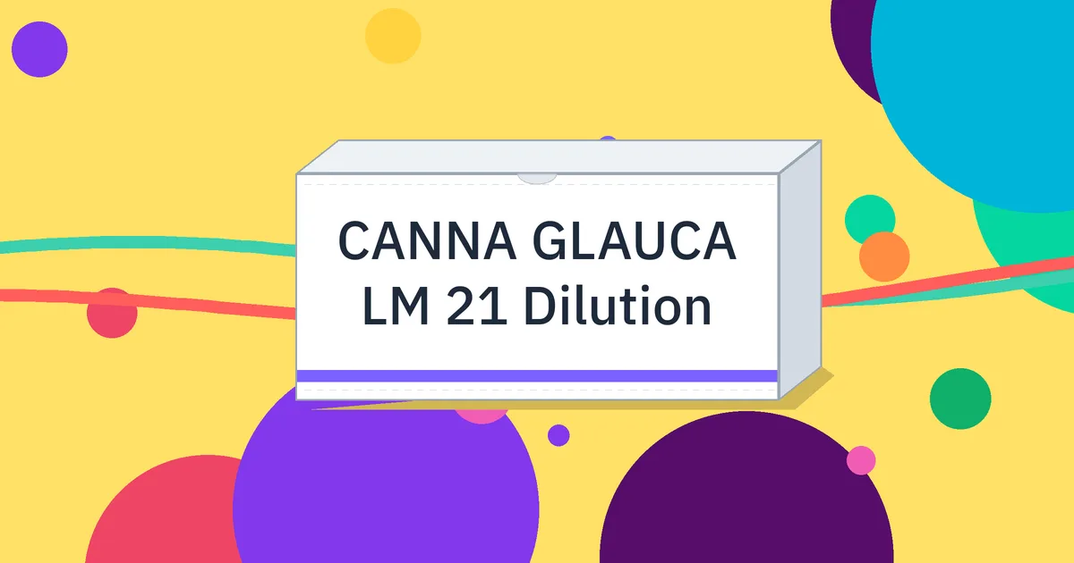 Symbolbild: Packung mit der Aufschrift CANNA GLAUCA LM 21 Dilution (PZN 13413117) – Verfügbarkeit und Bezug in Apotheken in Frankfurt am Main