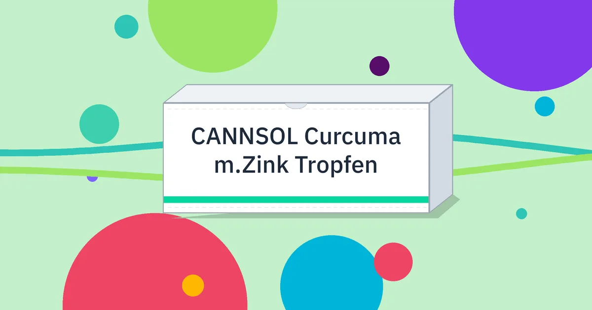 Symbolbild: Packung mit der Aufschrift CANNSOL Curcuma m.Zink Tropfen (PZN 19359643) – Verfügbarkeit und Bezug in Apotheken in Frankfurt am Main