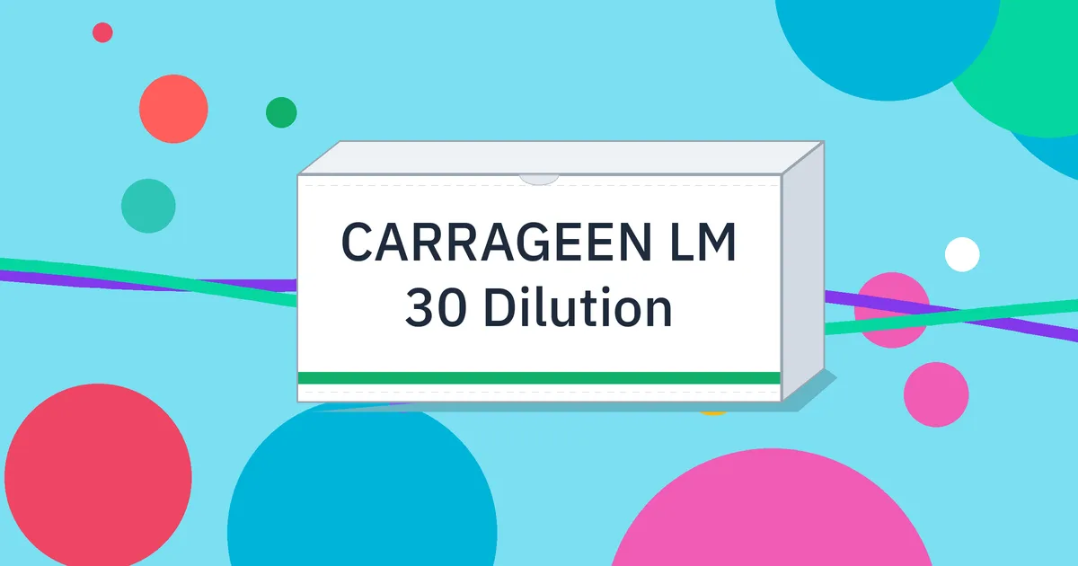 Symbolbild: Packung mit der Aufschrift CARRAGEEN LM 30 Dilution (PZN 13431256) – Verfügbarkeit und Bezug in Apotheken in Frankfurt am Main