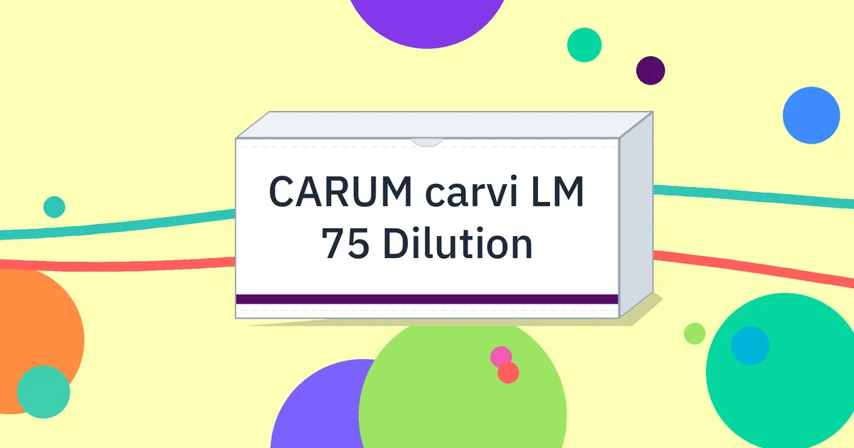 Symbolbild: Packung mit der Aufschrift CARUM carvi LM 75 Dilution (PZN 12811459) – Verfügbarkeit und Bezug in Apotheken in Frankfurt am Main