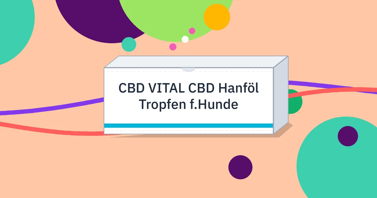 Symbolbild: Packung mit der Aufschrift CBD VITAL CBD Hanföl Tropfen f.Hunde (PZN 16887637) – Verfügbarkeit und Bezug in Apotheken in Frankfurt am Main