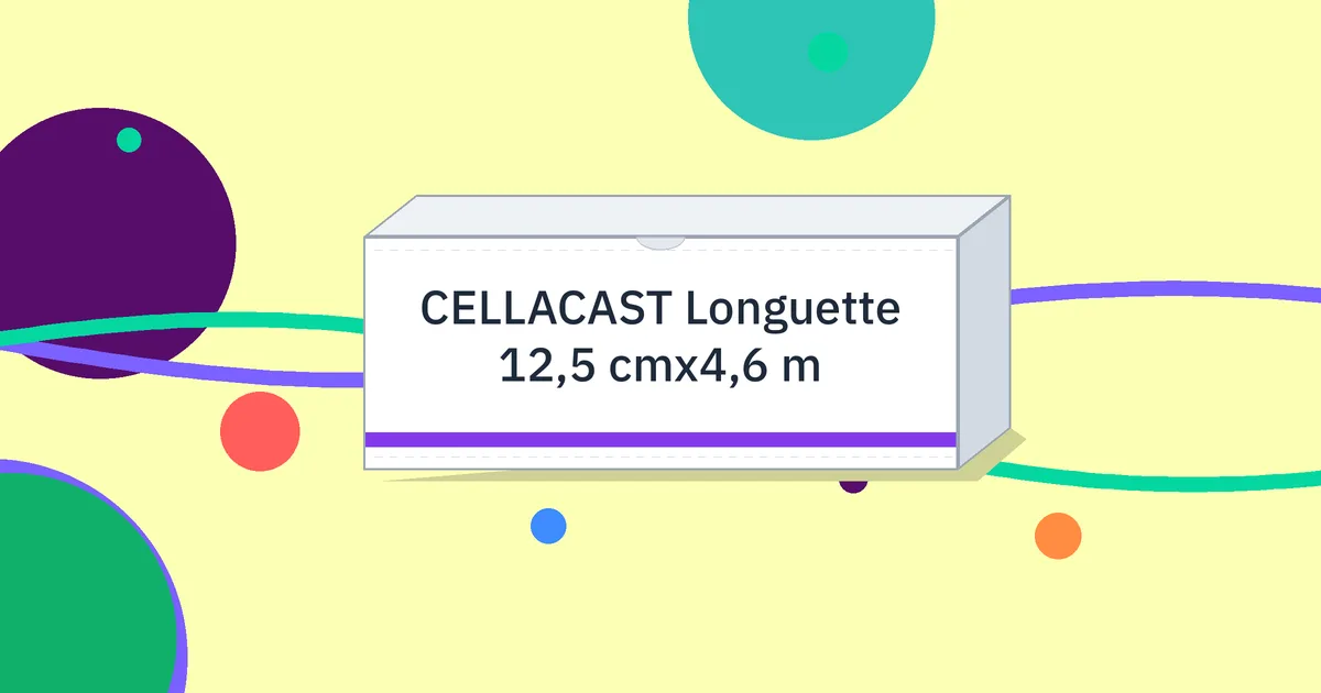 Symbolbild: Packung mit der Aufschrift CELLACAST Longuette 12,5 cmx4,6 m (PZN 14054608) – Verfügbarkeit und Bezug in Apotheken in Frankfurt am Main