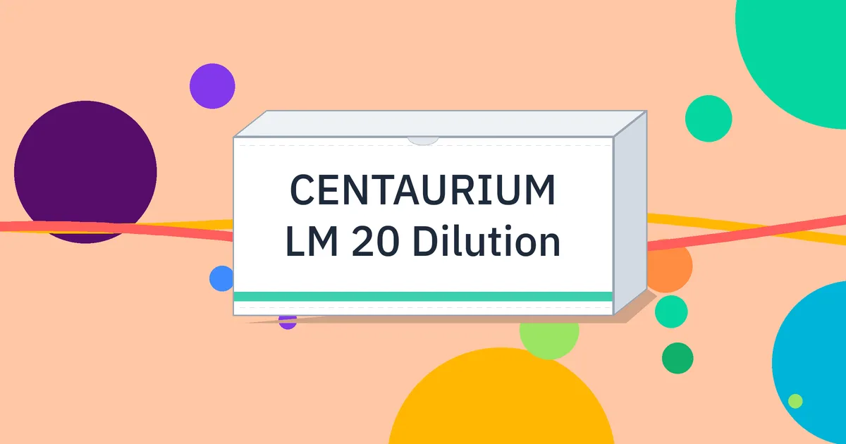 Symbolbild: Packung mit der Aufschrift CENTAURIUM LM 20 Dilution (PZN 13436259) – Verfügbarkeit und Bezug in Apotheken in Frankfurt am Main