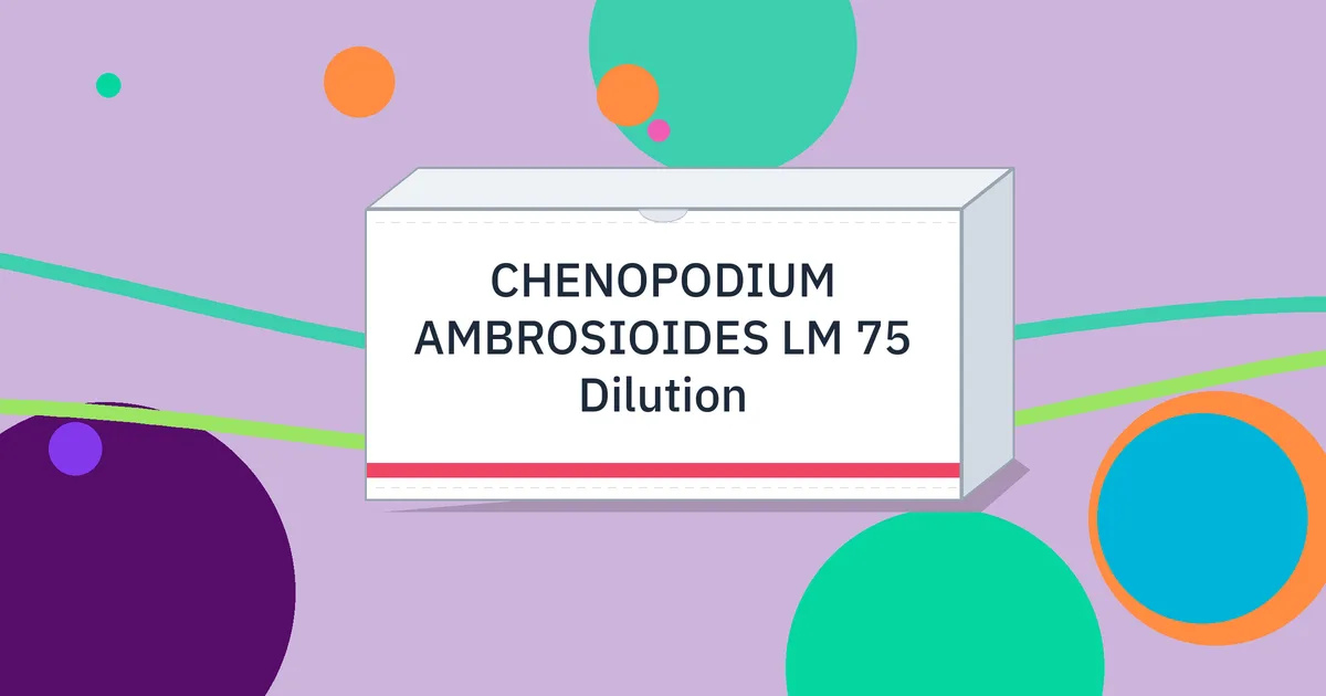 Symbolbild: Packung mit der Aufschrift CHENOPODIUM AMBROSIOIDES LM 75 Dilution (PZN 13440611) – Verfügbarkeit und Bezug in Apotheken in Frankfurt am Main