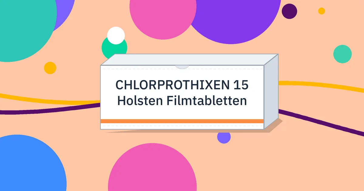 Symbolbild: Packung mit der Aufschrift CHLORPROTHIXEN 15 Holsten Filmtabletten (PZN 01528855) – Verfügbarkeit und Bezug in Apotheken in Frankfurt am Main