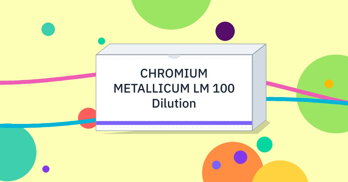 Symbolbild: Packung mit der Aufschrift CHROMIUM METALLICUM LM 100 Dilution (PZN 12818094) – Verfügbarkeit und Bezug in Apotheken in Frankfurt am Main