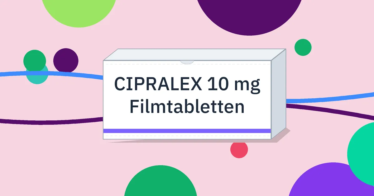 Symbolbild: Packung mit der Aufschrift CIPRALEX 10 mg Filmtabletten (PZN 12470774) – Verfügbarkeit und Bezug in Apotheken in Frankfurt am Main