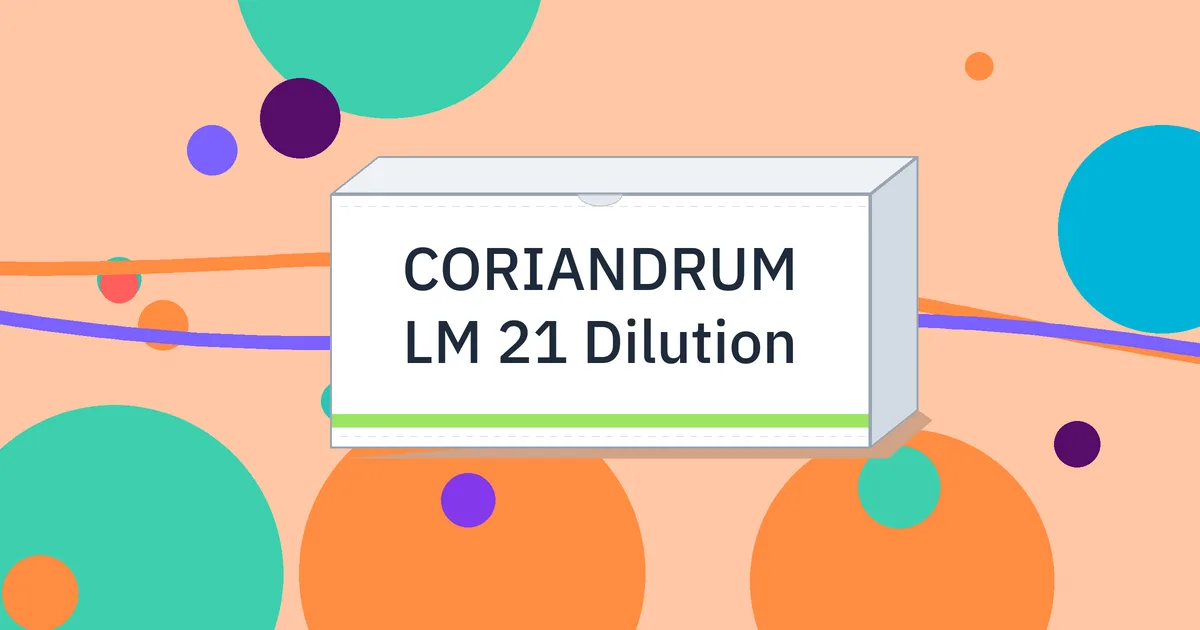 Symbolbild: Packung mit der Aufschrift CORIANDRUM LM 21 Dilution (PZN 12834578) – Verfügbarkeit und Bezug in Apotheken in Frankfurt am Main