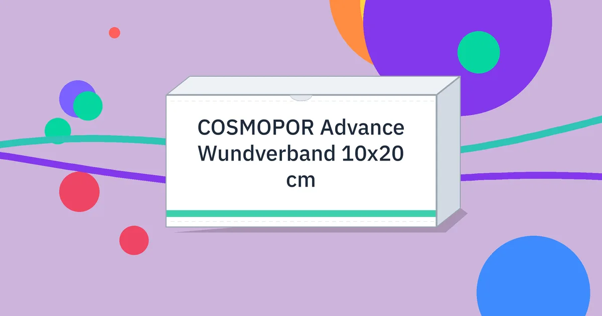 Symbolbild: Packung mit der Aufschrift COSMOPOR Advance Wundverband 10x20 cm (PZN 18296308) – Verfügbarkeit und Bezug in Apotheken in Frankfurt am Main