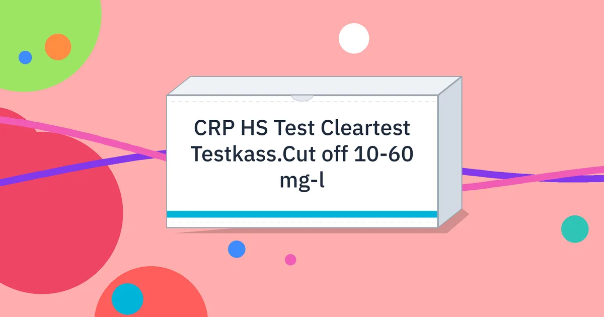 Symbolbild: Packung mit der Aufschrift CRP HS Test Cleartest Testkass.Cut off 10-60 mg-l (PZN 06968582) – Verfügbarkeit und Bezug in Apotheken in Frankfurt am Main