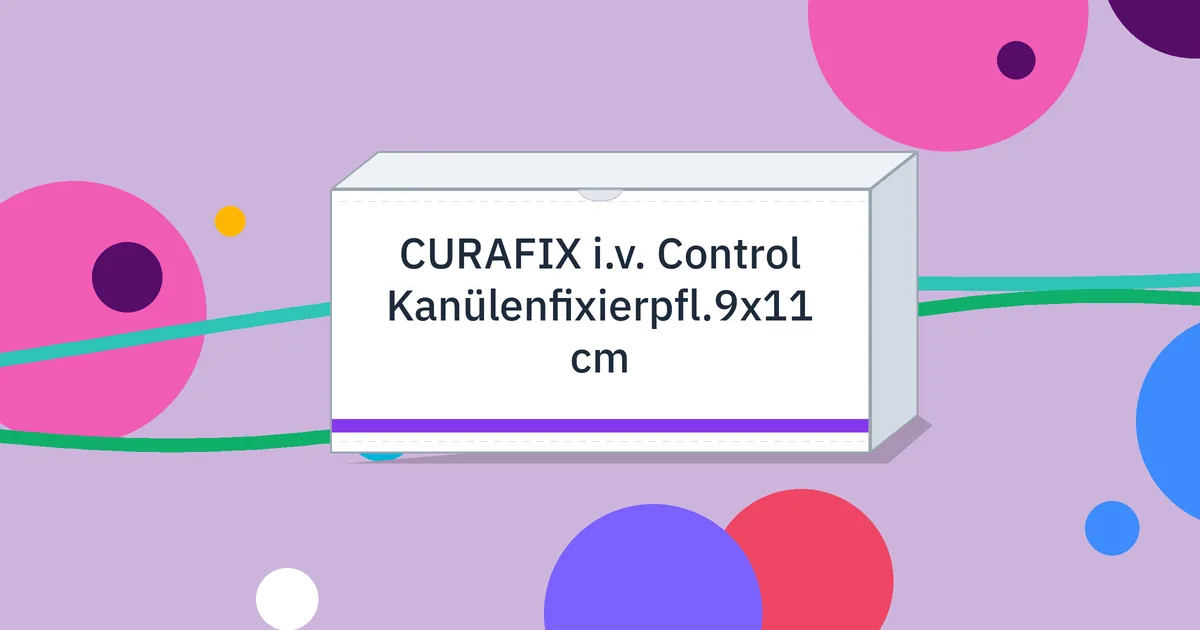 Symbolbild: Packung mit der Aufschrift CURAFIX i.v. Control Kanülenfixierpfl.9x11 cm (PZN 17515731) – Verfügbarkeit und Bezug in Apotheken in Frankfurt am Main