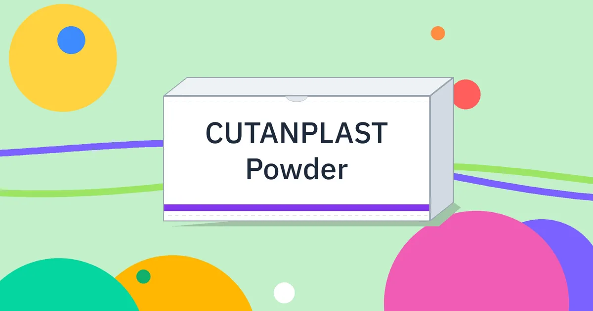 Symbolbild: Packung mit der Aufschrift CUTANPLAST Powder (PZN 20511056) – Verfügbarkeit und Bezug in Apotheken in Frankfurt am Main