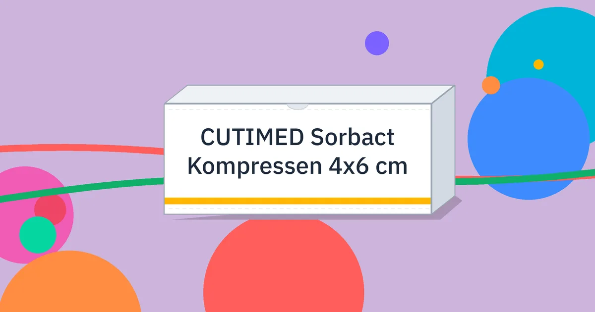 Symbolbild: Packung mit der Aufschrift CUTIMED Sorbact Kompressen 4x6 cm (PZN 17451362) – Verfügbarkeit und Bezug in Apotheken in Frankfurt am Main