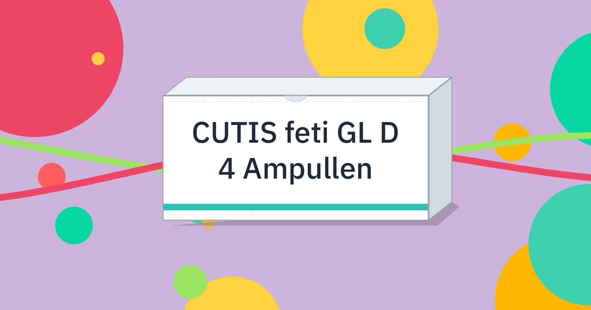 Symbolbild: Packung mit der Aufschrift CUTIS feti GL D 4 Ampullen (PZN 02830970) – Verfügbarkeit und Bezug in Apotheken in Frankfurt am Main