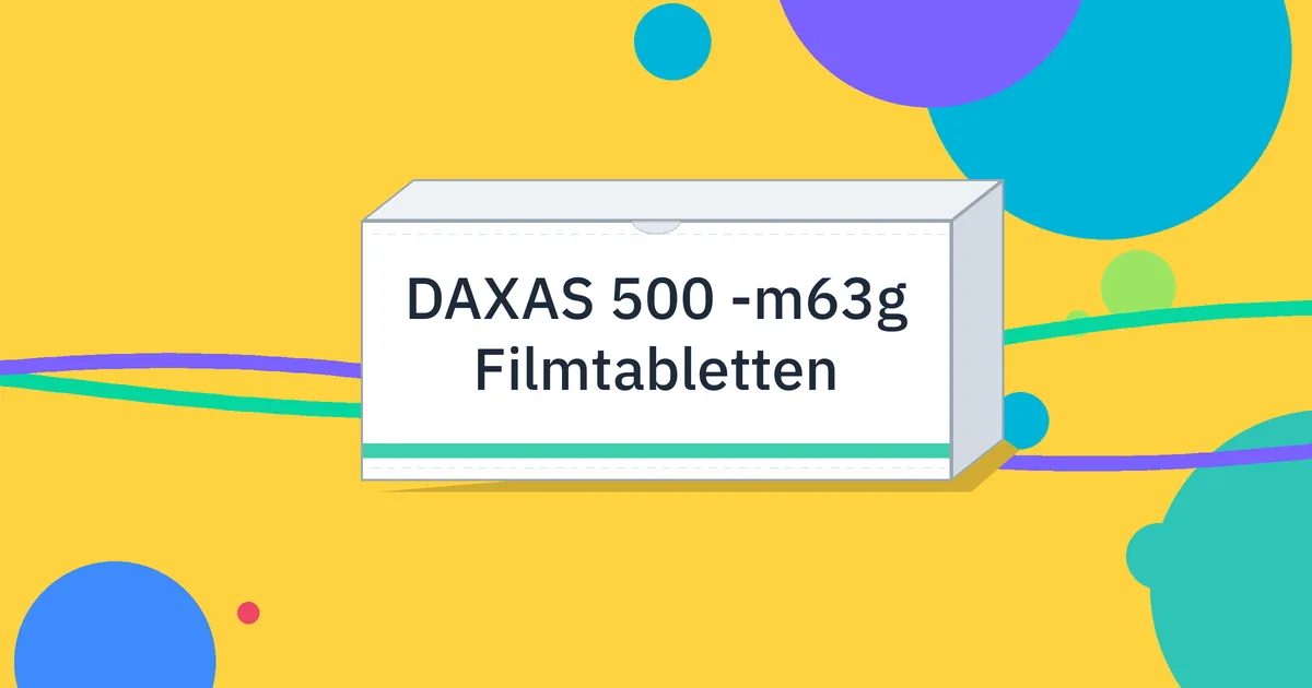Symbolbild: Packung mit der Aufschrift DAXAS 500 -m63g Filmtabletten (PZN 12734285) – Verfügbarkeit und Bezug in Apotheken in Frankfurt am Main