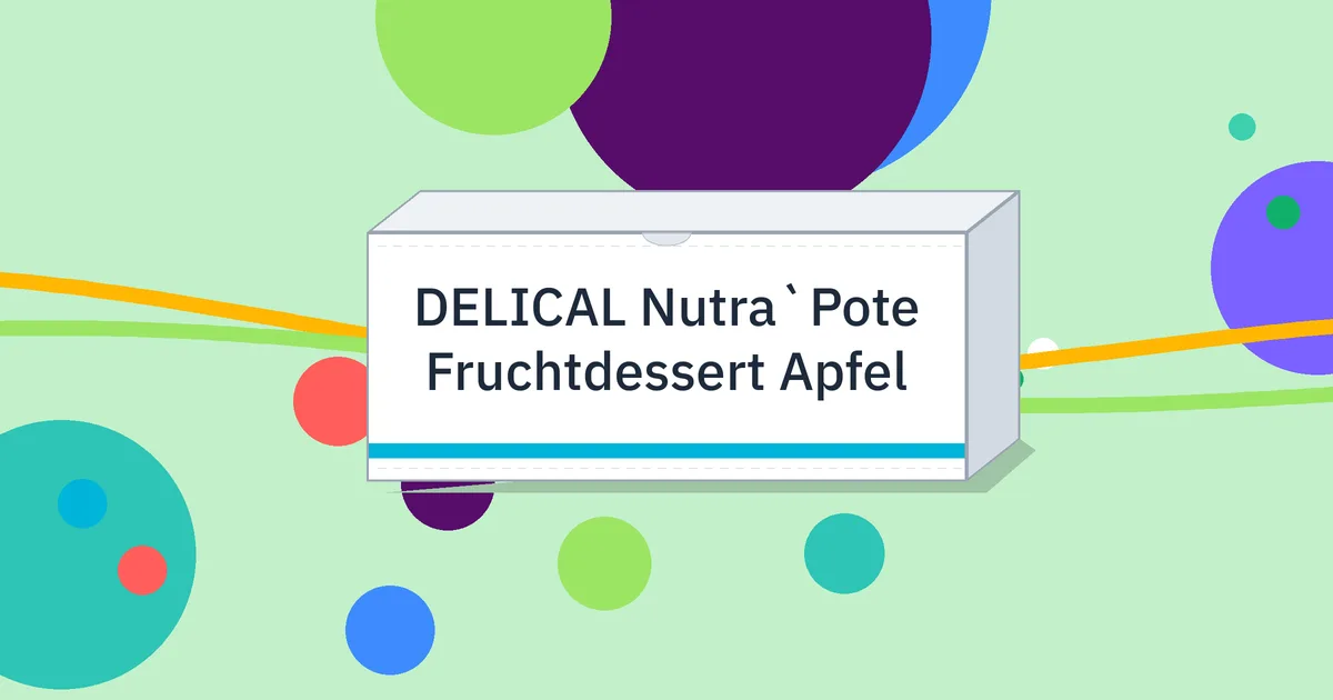 Symbolbild: Packung mit der Aufschrift DELICAL Nutra`Pote Fruchtdessert Apfel (PZN 16611102) – Verfügbarkeit und Bezug in Apotheken in Frankfurt am Main