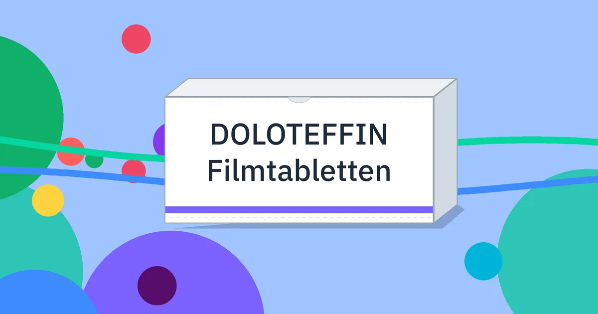 Symbolbild: Packung mit der Aufschrift DOLOTEFFIN Filmtabletten (PZN 04360014) – Verfügbarkeit und Bezug in Apotheken in Frankfurt am Main