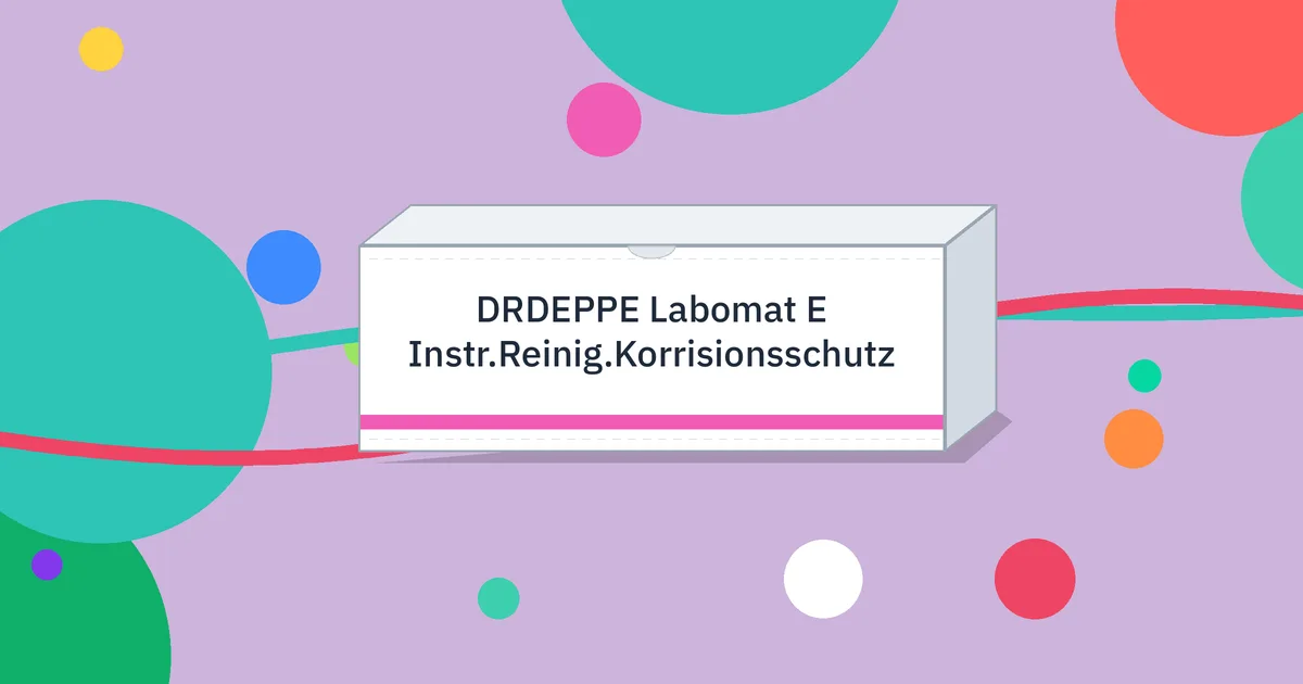 Symbolbild: Packung mit der Aufschrift DRDEPPE Labomat E Instr.Reinig.Korrisionsschutz (PZN 18313461) – Verfügbarkeit und Bezug in Apotheken in Frankfurt am Main