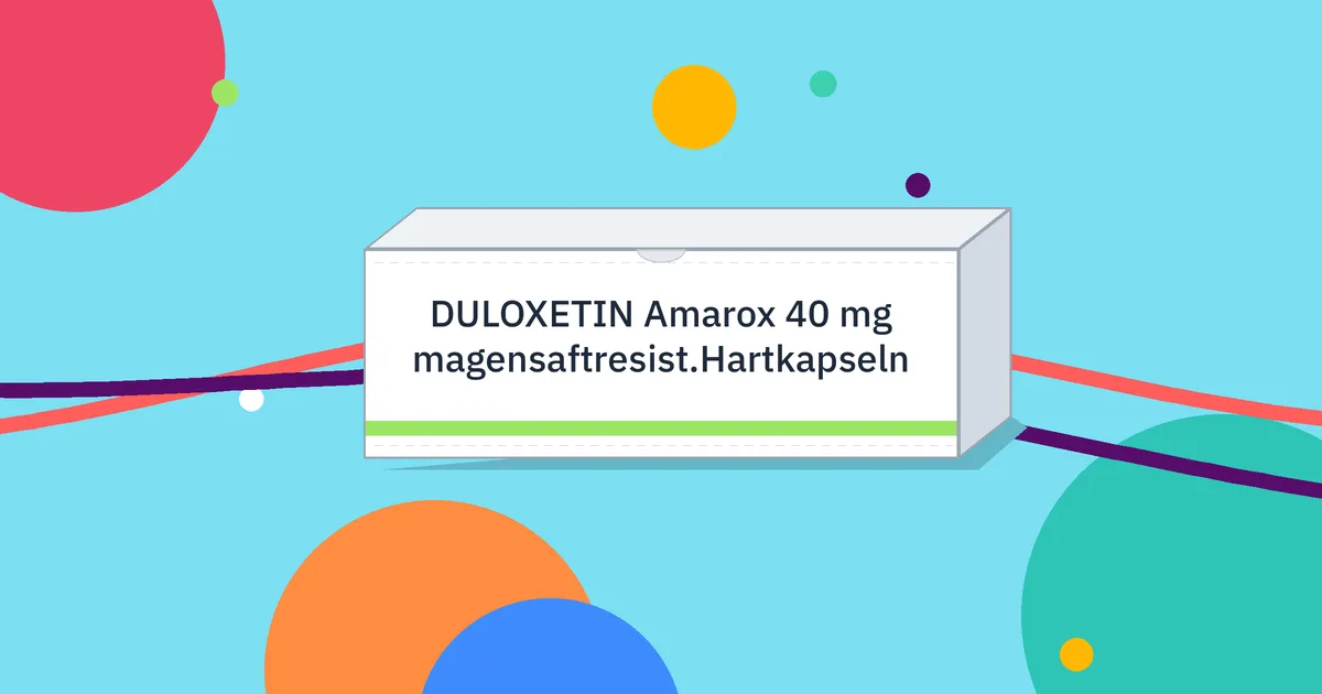 Symbolbild: Packung mit der Aufschrift DULOXETIN Amarox 40 mg magensaftresist.Hartkapseln (PZN 17932245) – Verfügbarkeit und Bezug in Apotheken in Frankfurt am Main