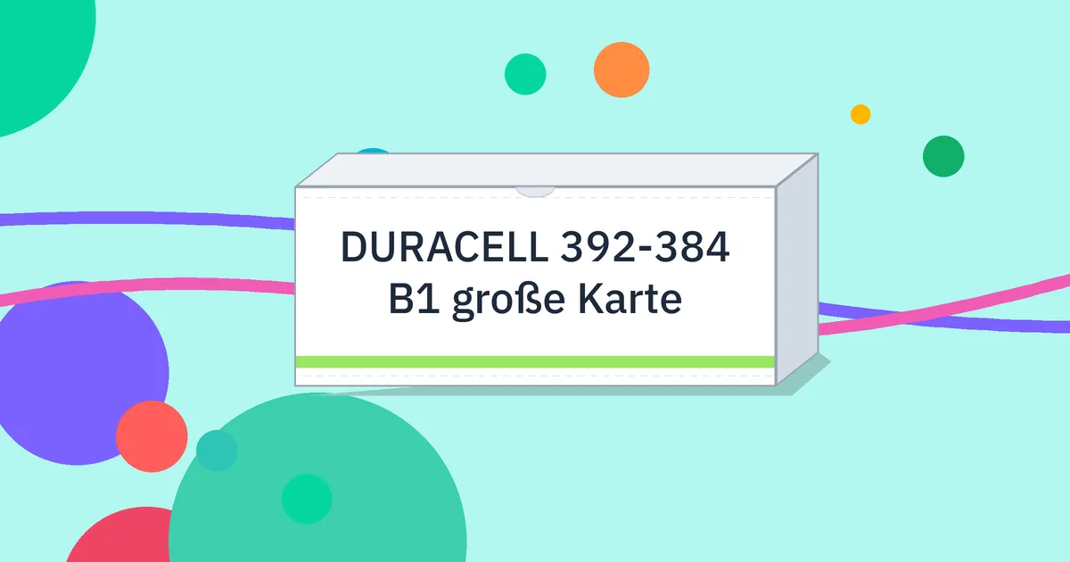 Symbolbild: Packung mit der Aufschrift DURACELL 392-384 B1 große Karte (PZN 10319524) – Verfügbarkeit und Bezug in Apotheken in Frankfurt am Main