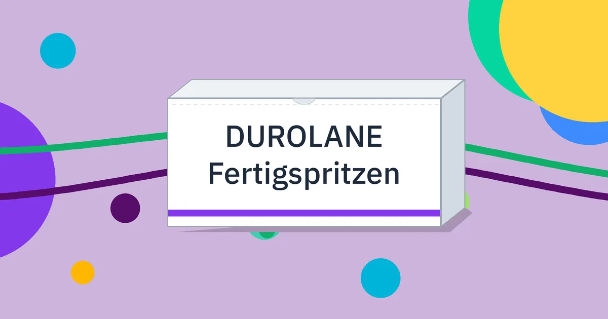 Symbolbild: Packung mit der Aufschrift DUROLANE Fertigspritzen (PZN 06132435) – Verfügbarkeit und Bezug in Apotheken in Frankfurt am Main