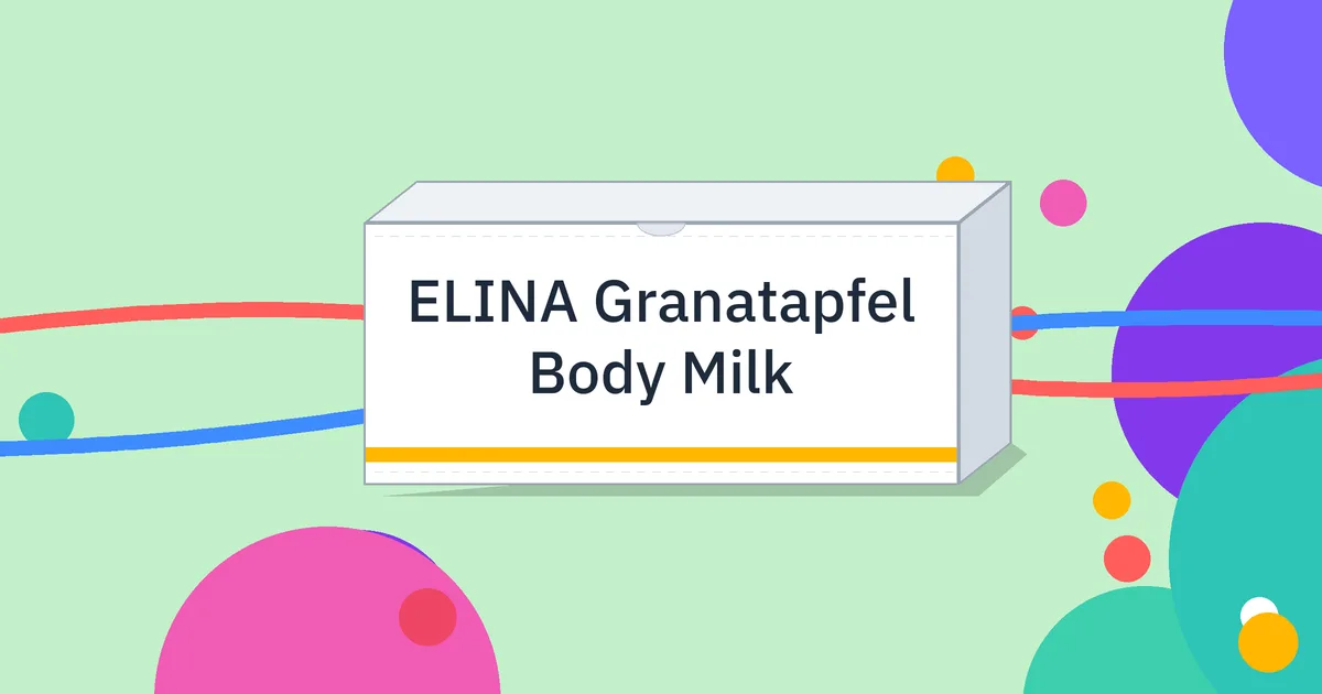 Symbolbild: Packung mit der Aufschrift ELINA Granatapfel Body Milk (PZN 10778835) – Verfügbarkeit und Bezug in Apotheken in Frankfurt am Main