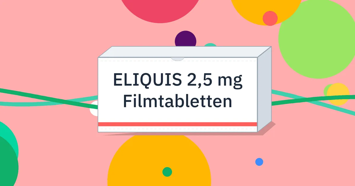 Symbolbild: Packung mit der Aufschrift ELIQUIS 2,5 mg Filmtabletten (PZN 19415488) – Verfügbarkeit und Bezug in Apotheken in Frankfurt am Main