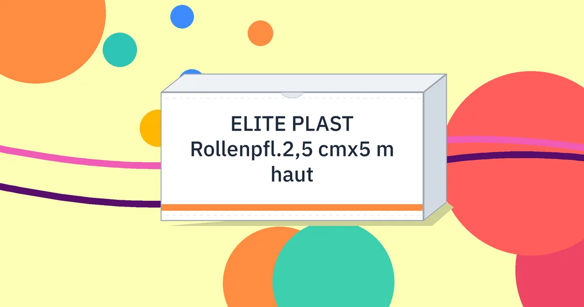 Symbolbild: Packung mit der Aufschrift ELITE PLAST Rollenpfl.2,5 cmx5 m haut (PZN 07540283) – Verfügbarkeit und Bezug in Apotheken in Frankfurt am Main