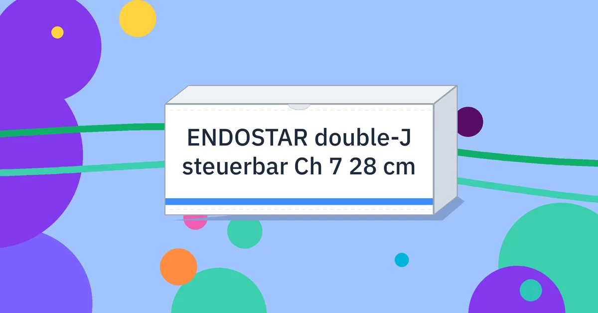 Symbolbild: Packung mit der Aufschrift ENDOSTAR double-J steuerbar Ch 7 28 cm (PZN 00440070) – Verfügbarkeit und Bezug in Apotheken in Frankfurt am Main