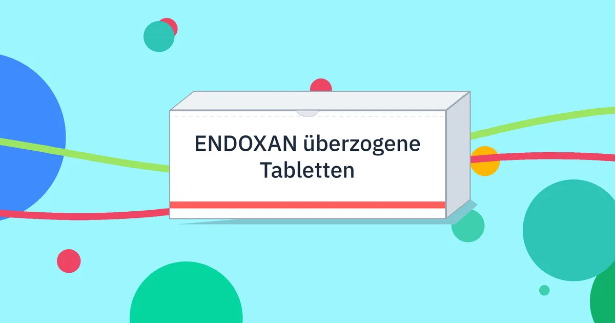 Symbolbild: Packung mit der Aufschrift ENDOXAN überzogene Tabletten (PZN 04959343) – Verfügbarkeit und Bezug in Apotheken in Frankfurt am Main
