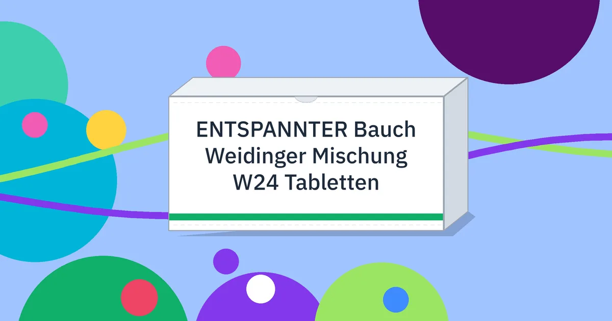 Symbolbild: Packung mit der Aufschrift ENTSPANNTER Bauch Weidinger Mischung W24 Tabletten (PZN 13867723) – Verfügbarkeit und Bezug in Apotheken in Frankfurt am Main