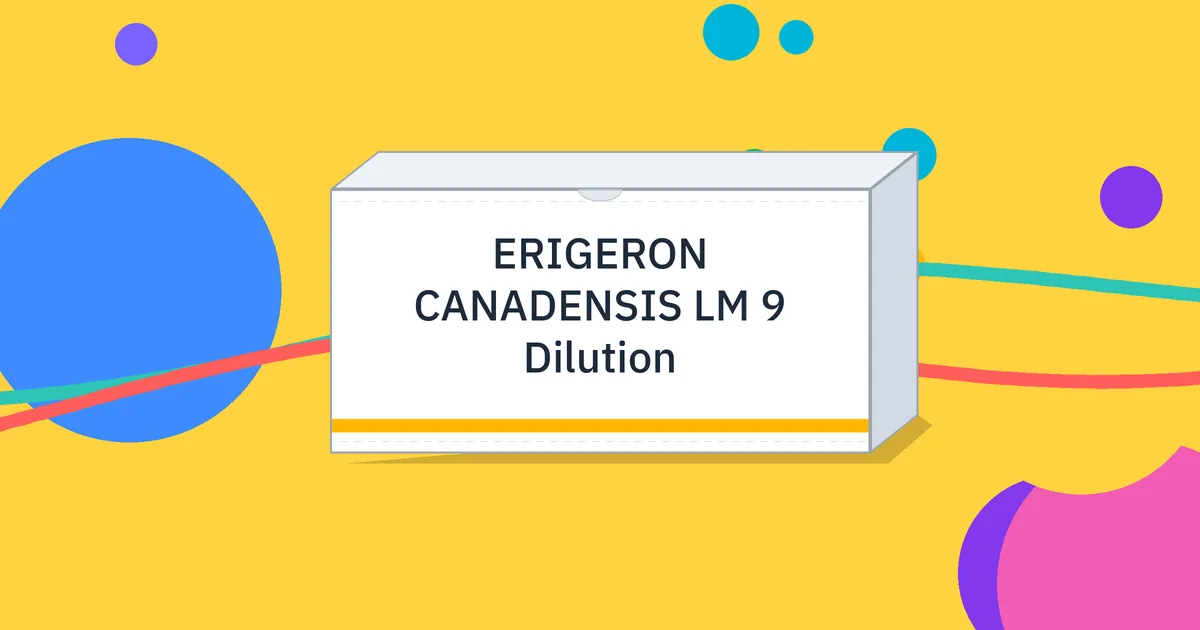 Symbolbild: Packung mit der Aufschrift ERIGERON CANADENSIS LM 9 Dilution (PZN 13478080) – Verfügbarkeit und Bezug in Apotheken in Frankfurt am Main