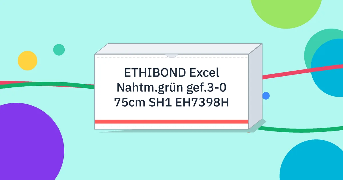 Symbolbild: Packung mit der Aufschrift ETHIBOND Excel Nahtm.grün gef.3-0 75cm SH1 EH7398H (PZN 16250153) – Verfügbarkeit und Bezug in Apotheken in Frankfurt am Main