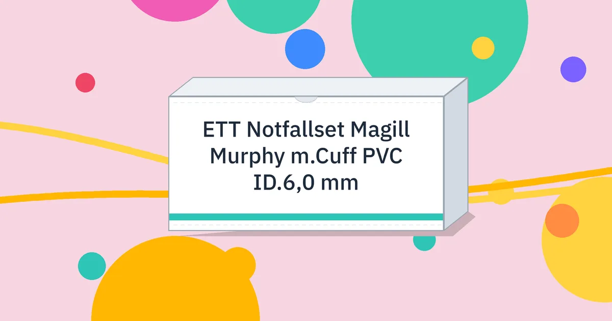 Symbolbild: Packung mit der Aufschrift ETT Notfallset Magill Murphy m.Cuff PVC ID.6,0 mm (PZN 19120876) – Verfügbarkeit und Bezug in Apotheken in Frankfurt am Main