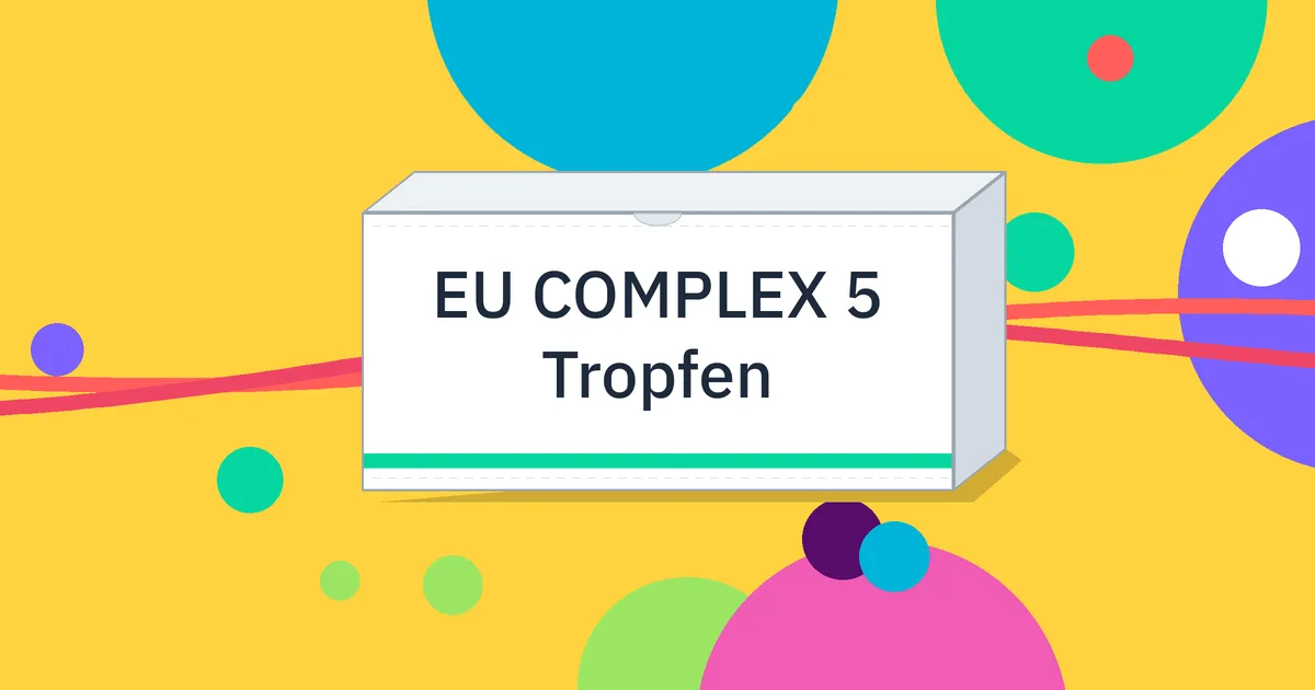 Symbolbild: Packung mit der Aufschrift EU COMPLEX 5 Tropfen (PZN 16784914) – Verfügbarkeit und Bezug in Apotheken in Frankfurt am Main