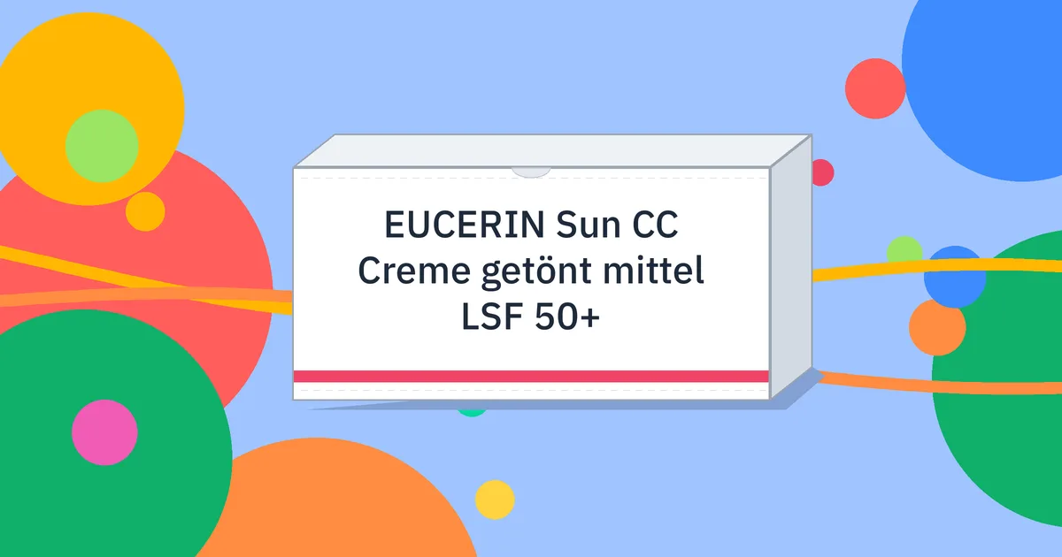 Symbolbild: Packung mit der Aufschrift EUCERIN Sun CC Creme getönt mittel LSF 50+ (PZN 11321322) – Verfügbarkeit und Bezug in Apotheken in Frankfurt am Main