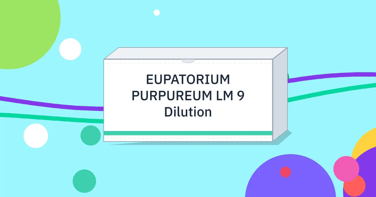Symbolbild: Packung mit der Aufschrift EUPATORIUM PURPUREUM LM 9 Dilution (PZN 13481343) – Verfügbarkeit und Bezug in Apotheken in Frankfurt am Main