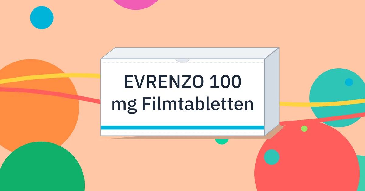 Symbolbild: Packung mit der Aufschrift EVRENZO 100 mg Filmtabletten (PZN 18799765) – Verfügbarkeit und Bezug in Apotheken in Frankfurt am Main