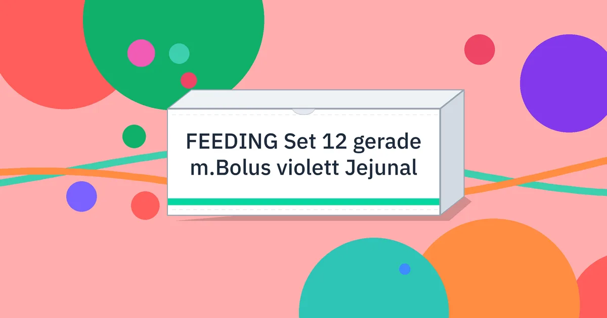 Symbolbild: Packung mit der Aufschrift FEEDING Set 12 gerade m.Bolus violett Jejunal (PZN 14344499) – Verfügbarkeit und Bezug in Apotheken in Frankfurt am Main