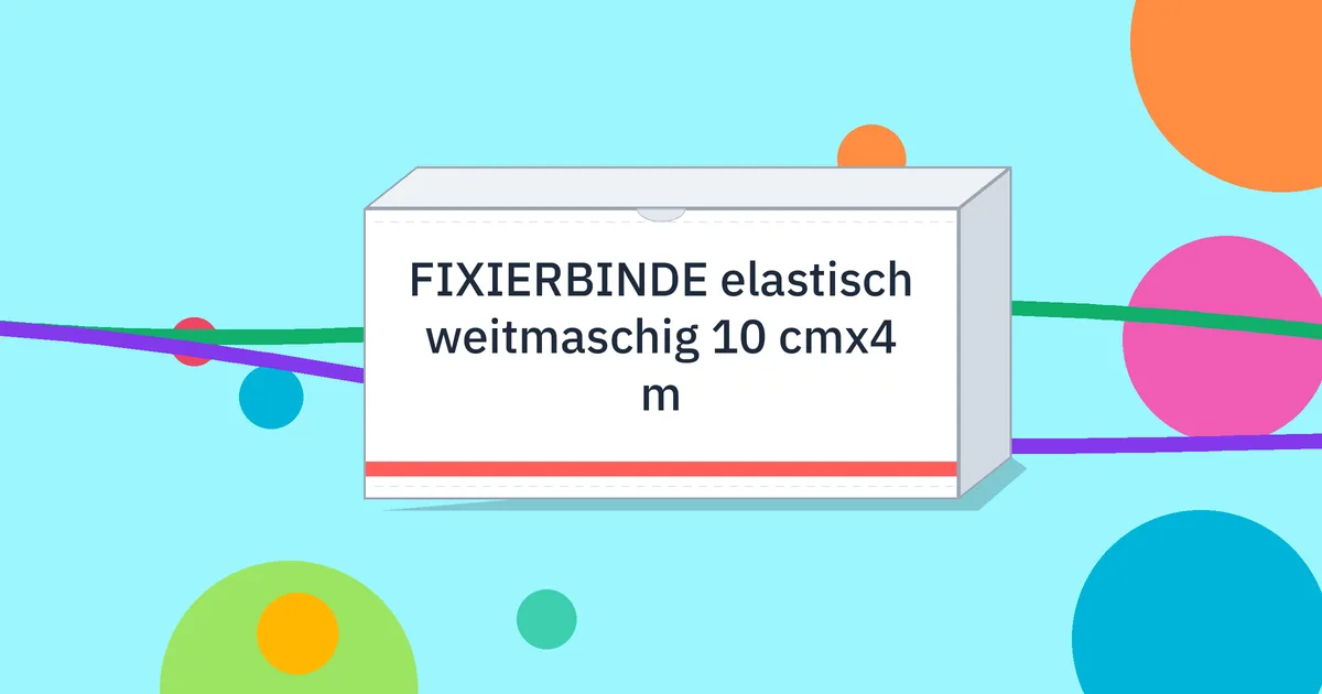 Symbolbild: Packung mit der Aufschrift FIXIERBINDE elastisch weitmaschig 10 cmx4 m (PZN 03842981) – Verfügbarkeit und Bezug in Apotheken in Frankfurt am Main