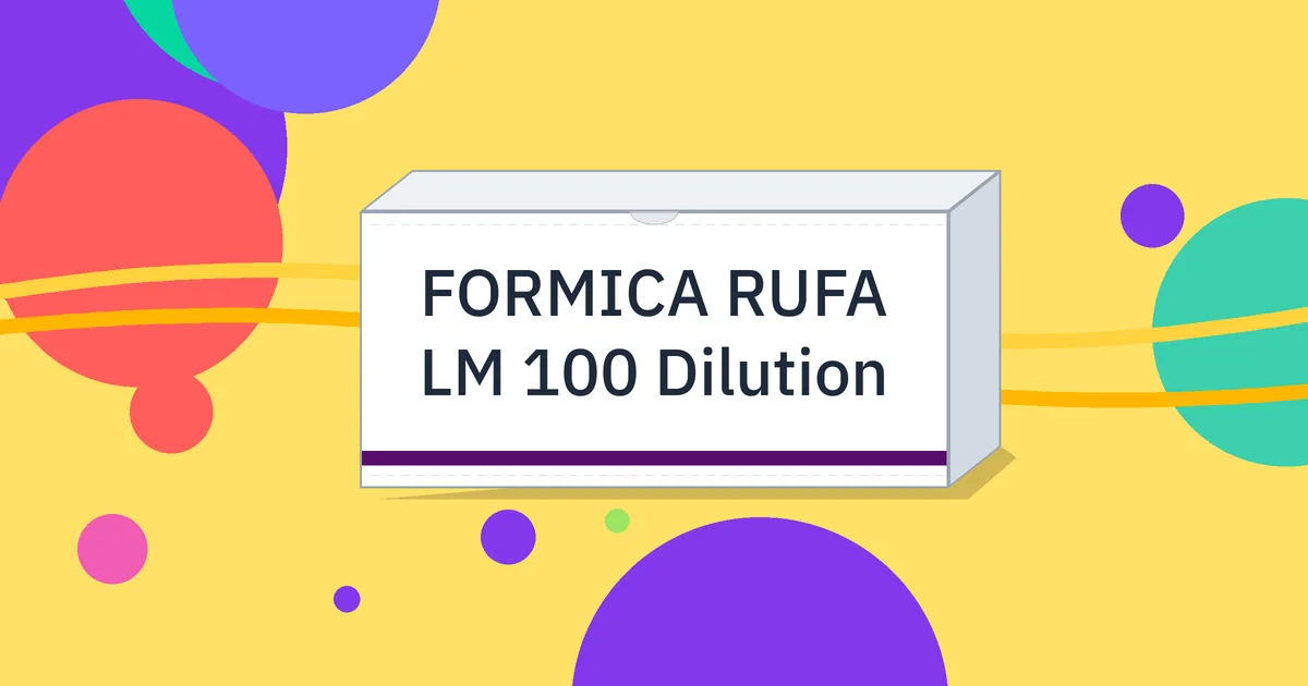 Symbolbild: Packung mit der Aufschrift FORMICA RUFA LM 100 Dilution (PZN 12874230) – Verfügbarkeit und Bezug in Apotheken in Frankfurt am Main