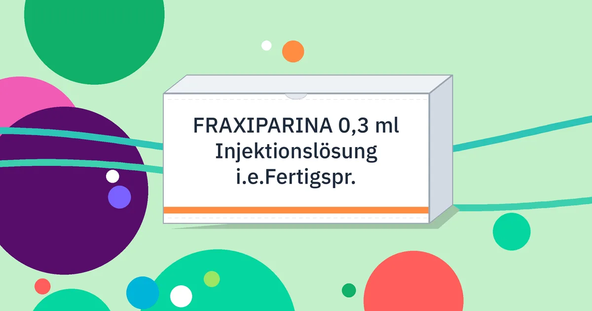 Symbolbild: Packung mit der Aufschrift FRAXIPARINA 0,3 ml Injektionslösung i.e.Fertigspr. (PZN 02561688) – Verfügbarkeit und Bezug in Apotheken in Frankfurt am Main