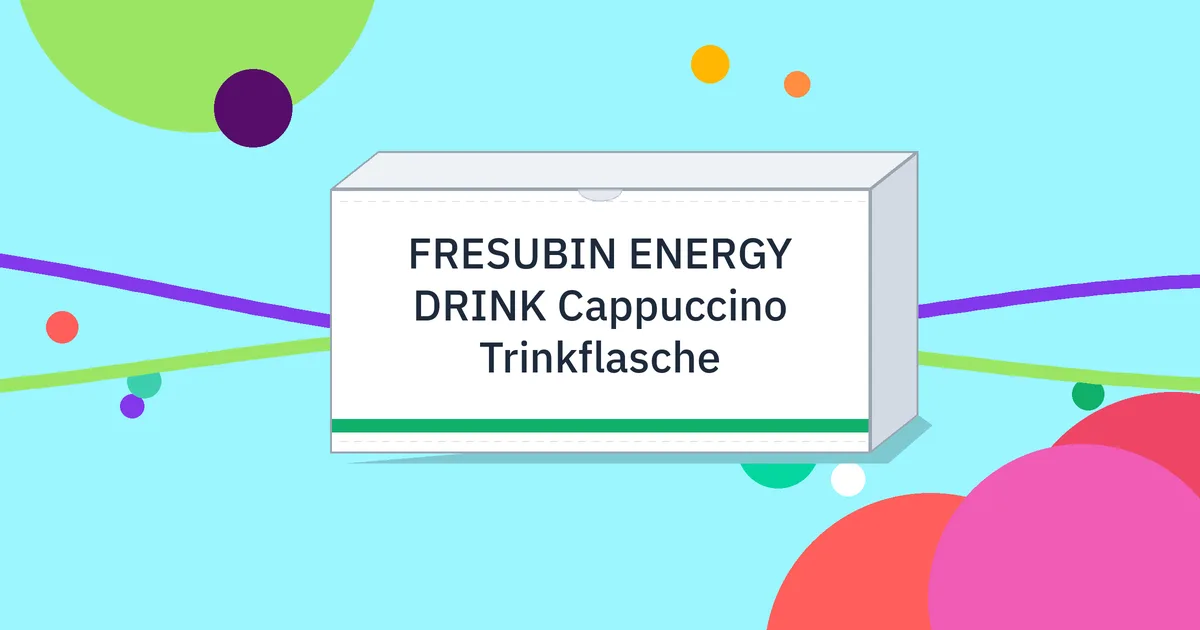 Symbolbild: Packung mit der Aufschrift FRESUBIN ENERGY DRINK Cappuccino Trinkflasche (PZN 20325419) – Verfügbarkeit und Bezug in Apotheken in Frankfurt am Main