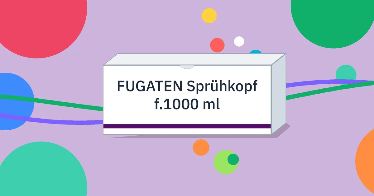 Symbolbild: Packung mit der Aufschrift FUGATEN Sprühkopf f.1000 ml (PZN 03085333) – Verfügbarkeit und Bezug in Apotheken in Frankfurt am Main