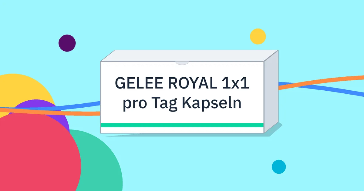 Symbolbild: Packung mit der Aufschrift GELEE ROYAL 1x1 pro Tag Kapseln (PZN 07449499) – Verfügbarkeit und Bezug in Apotheken in Frankfurt am Main